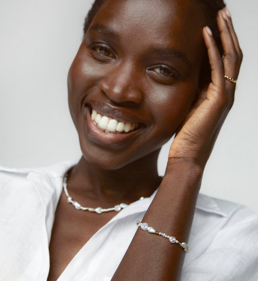 Pearl Scatter Bracelet in 18k Gold Vermeil on Sterling Silver and Pearl ...