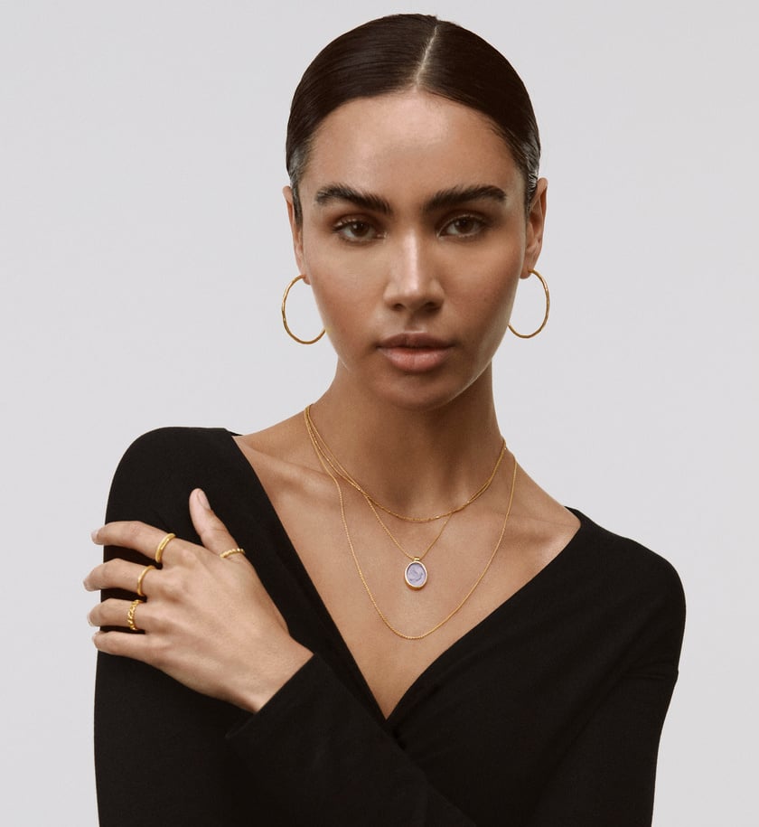 Station Chain Necklace in 18k Gold Vermeil on Sterling Silver | Jewellery by Monica Vinader