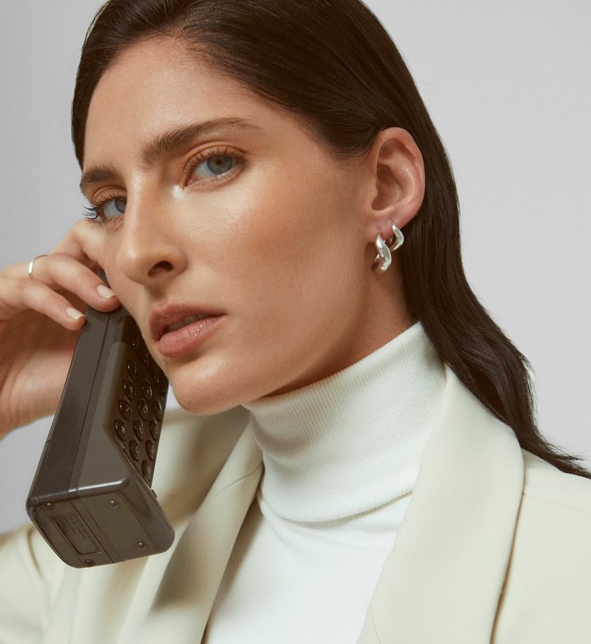 Swirl Medium Hoop Earrings in Sterling Silver | Jewellery by Monica Vinader