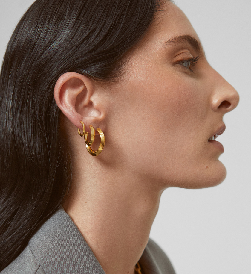 Power Medium Hoop Earrings in 18k Gold Vermeil on Sterling Silver ...