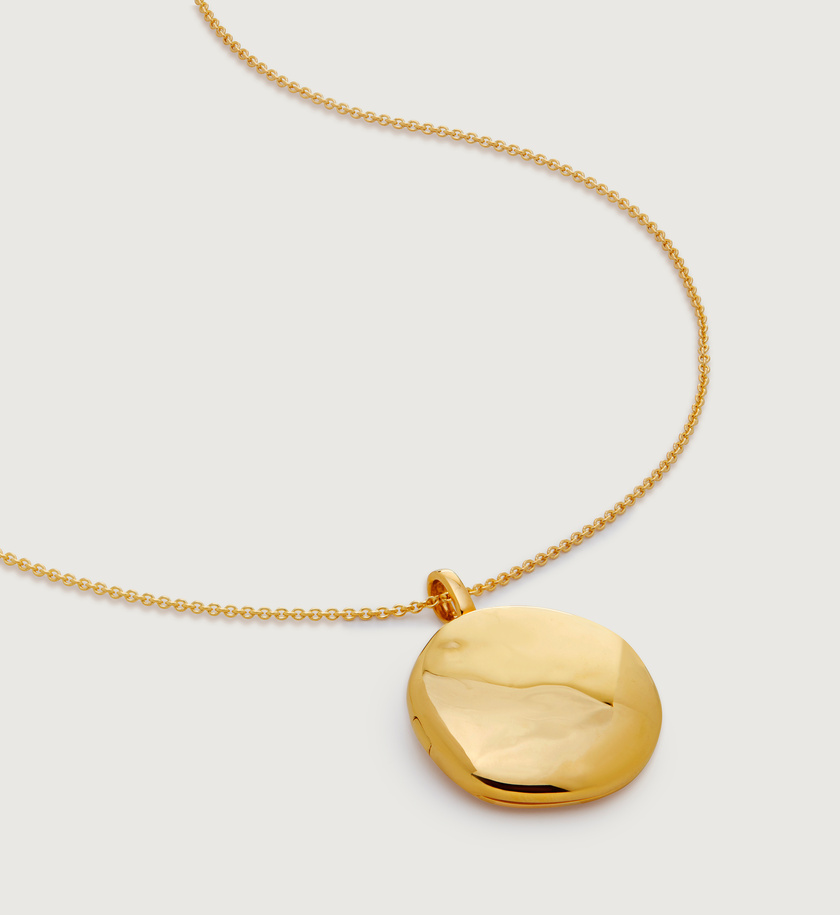 Deia Round Pebble Locket Fine Chain Necklace | Jewellery Sets | Monica ...