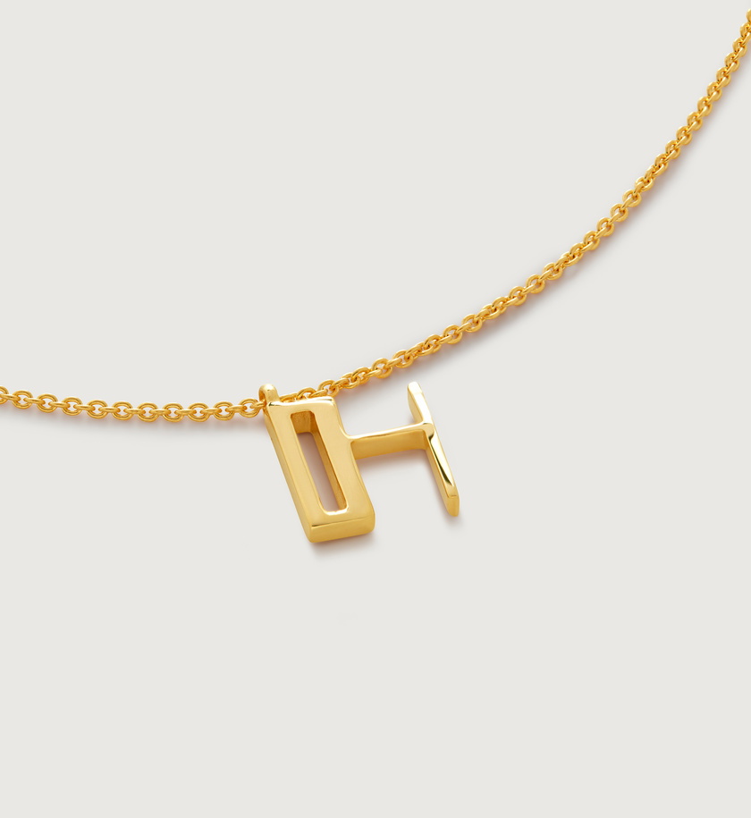 Initial H Chain Necklace in 18k Gold Vermeil on Sterling Silver ...