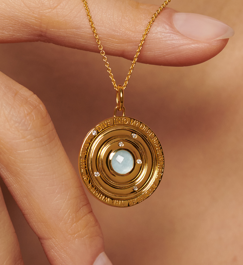 Ocean Pendant Charm in 18k Gold Vermeil on Sterling Silver and ...