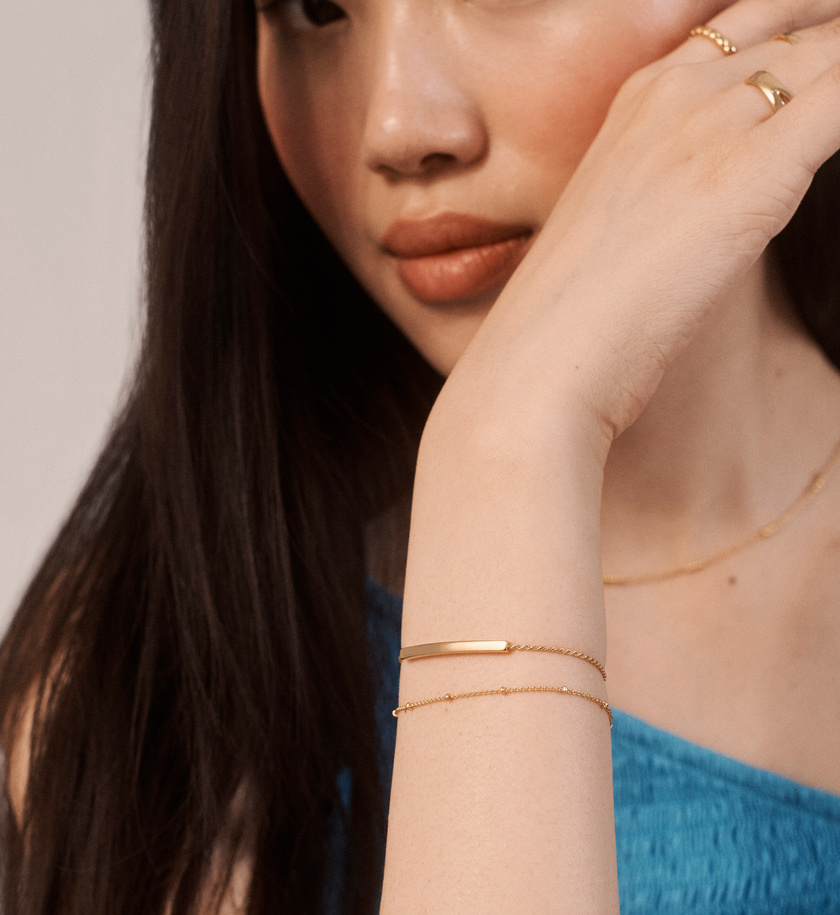 Linear Mini Friendship Chain Bracelet in 18k Gold Vermeil on Sterling ...