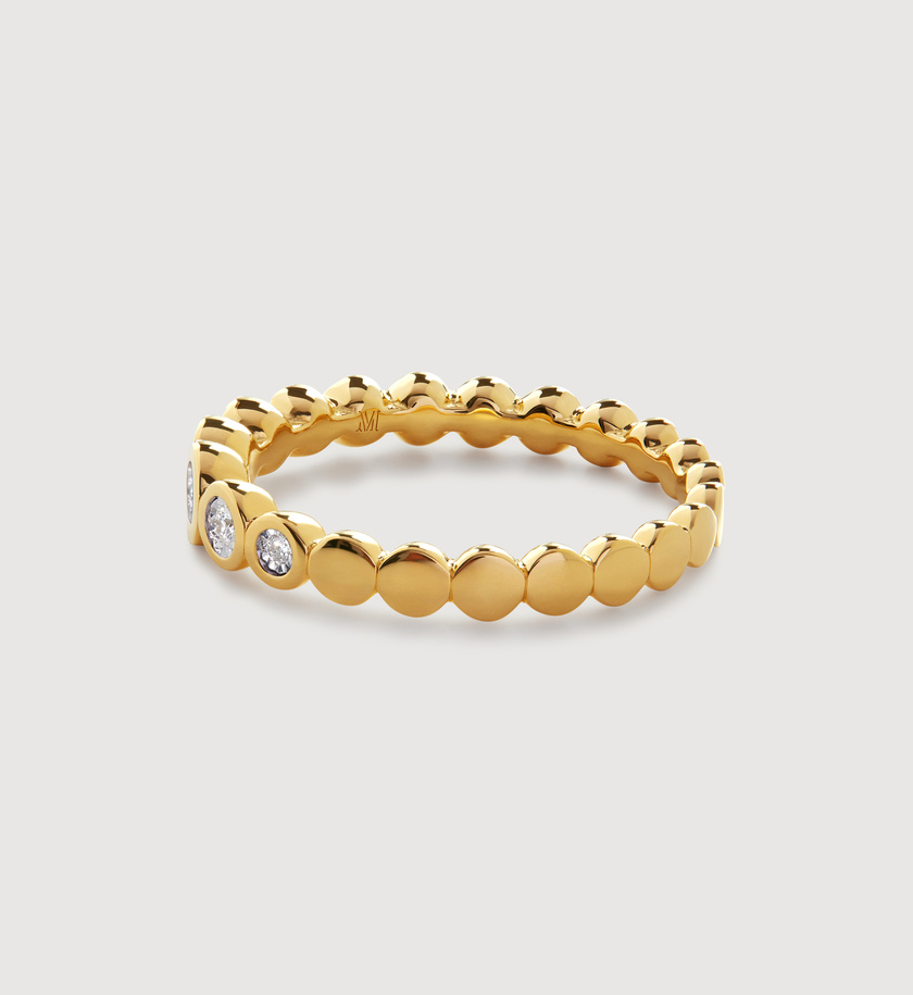 Graduated Diamond Half Eternity Ring in 18k Gold Vermeil on Sterling ...