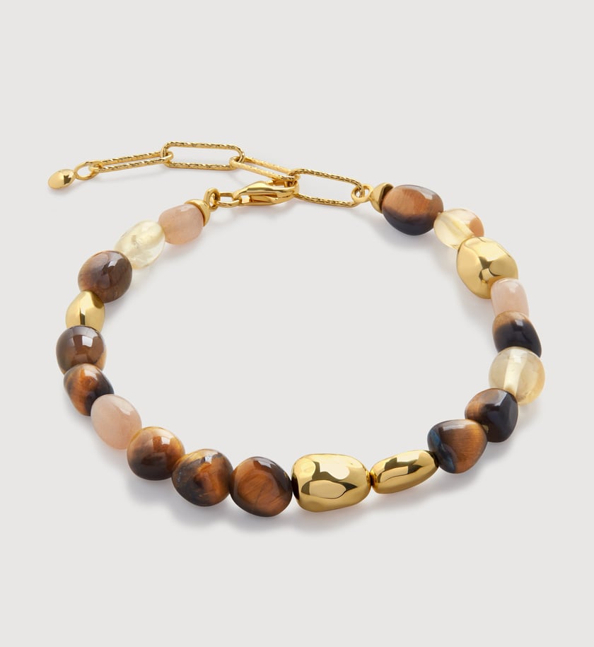 Rio Multi Gemstone Beaded Bracelet in 18k Gold Vermeil on Sterling ...