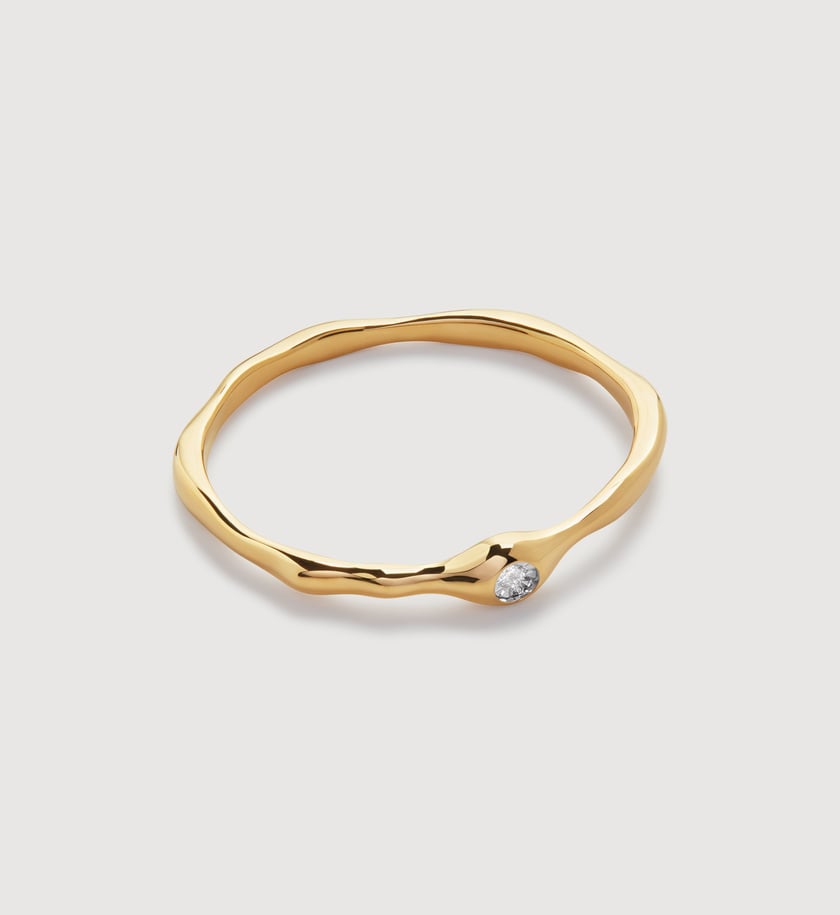 Siren Mini Lab Grown Diamond Stacking Ring in 18k Gold Vermeil on ...