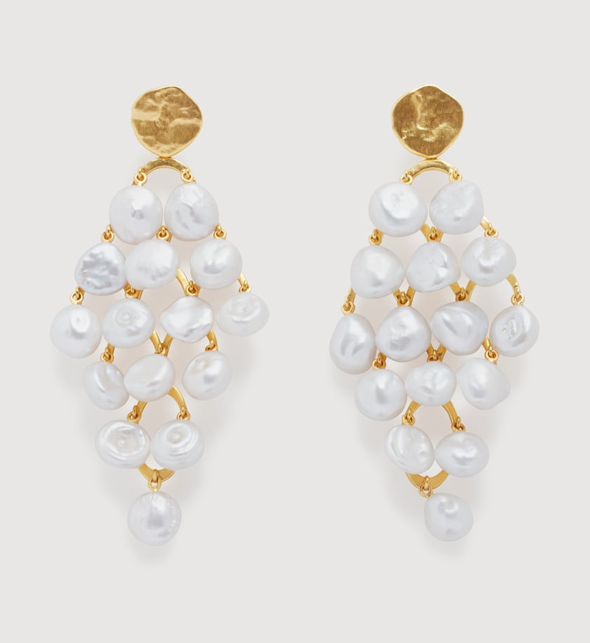 Capri Keshi Pearl Cocktail Earrings in 18k Gold Vermeil on Sterling ...