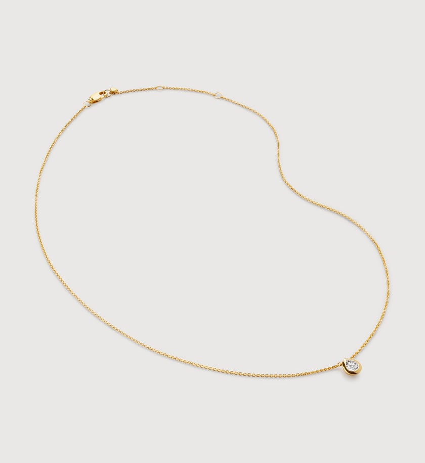 Pear Diamond Chain Necklace in 18k Gold Vermeil on Sterling Silver and ...