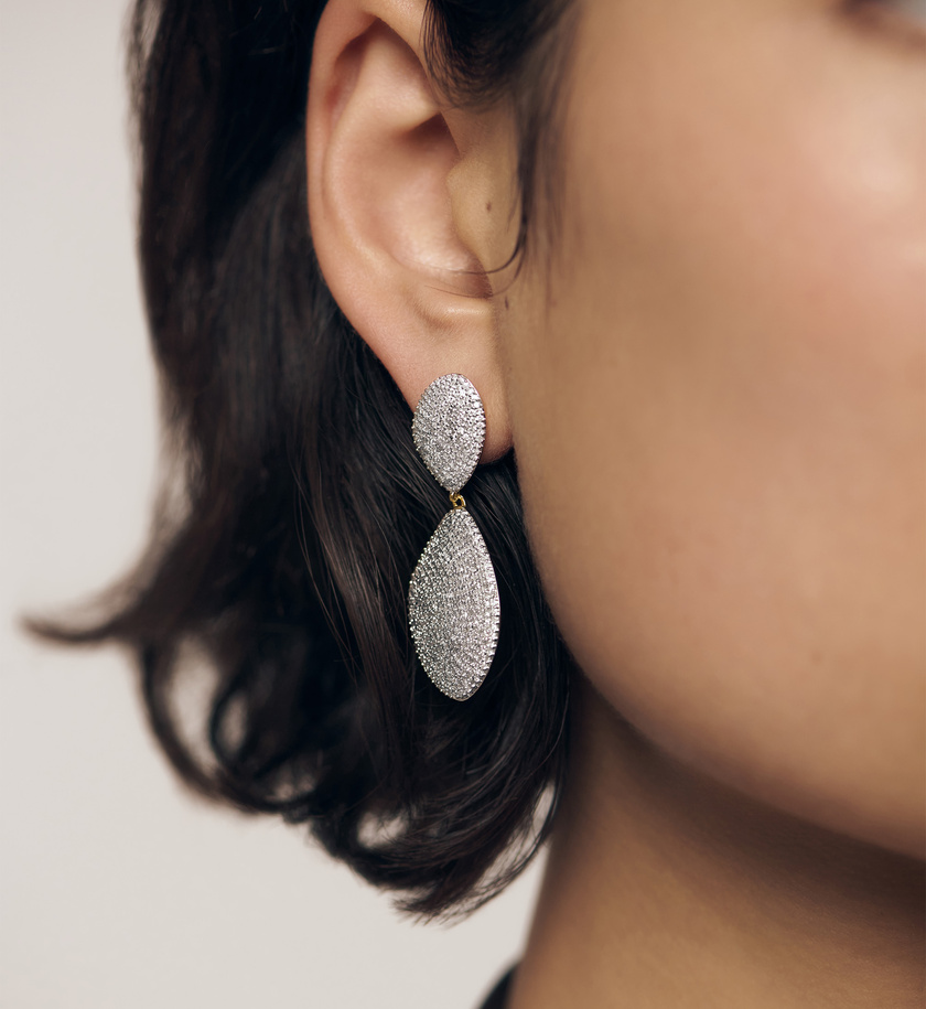 Nura Double Teardrop Cocktail Earrings in 18k Gold Vermeil on Sterling ...