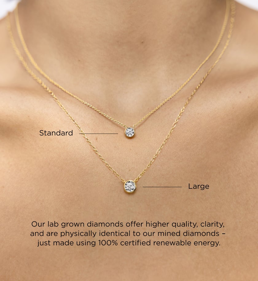 Large Lab Grown Diamond Essentials Necklace Adjustable 41-46cm/16-18 ...