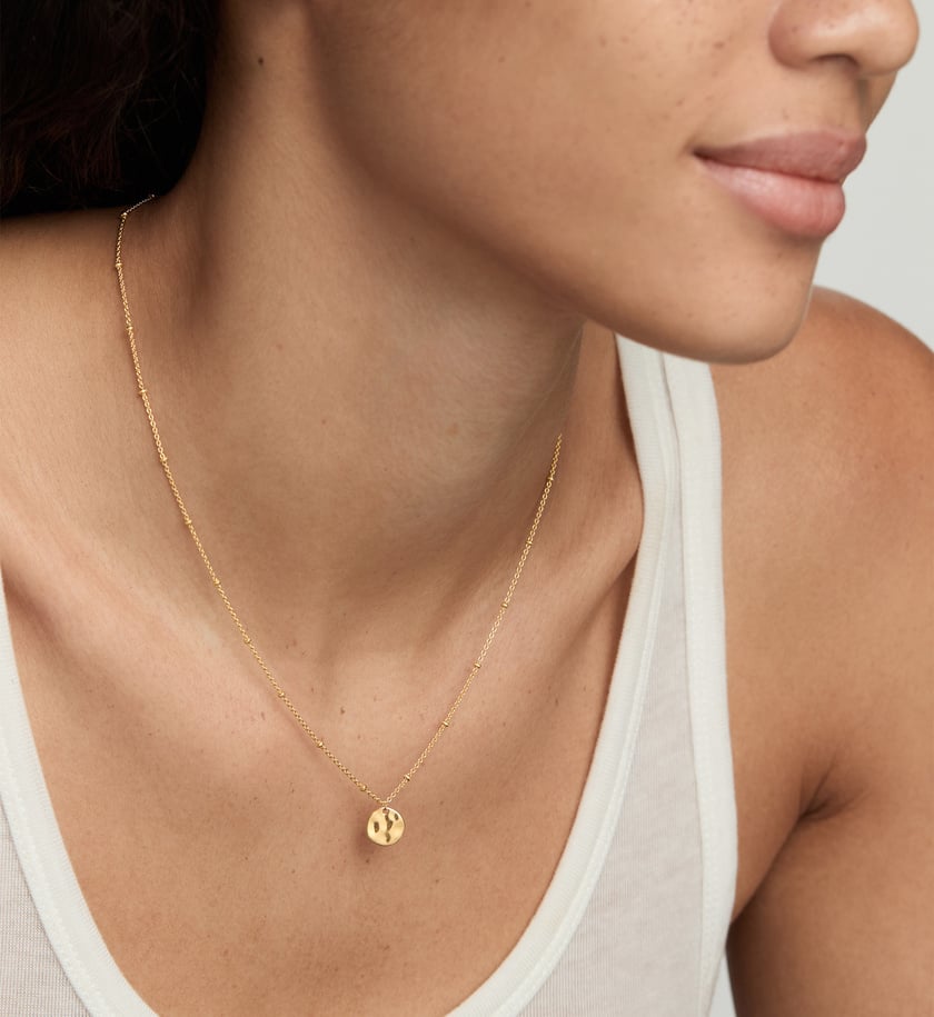 Siren Muse Disc Chain Necklace in 18k Gold Vermeil on Sterling Silver ...