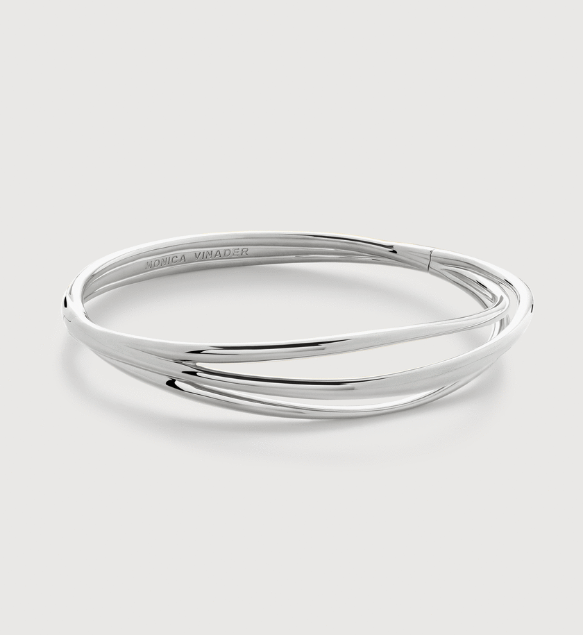 Nura Wrap Bangle in Sterling Silver | Jewellery by Monica Vinader