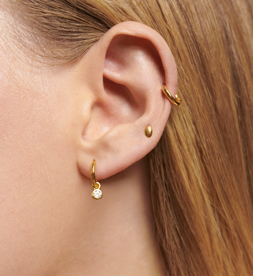 Diamond Essential Ear Charm in 18k Gold Vermeil on Sterling Silver and ...