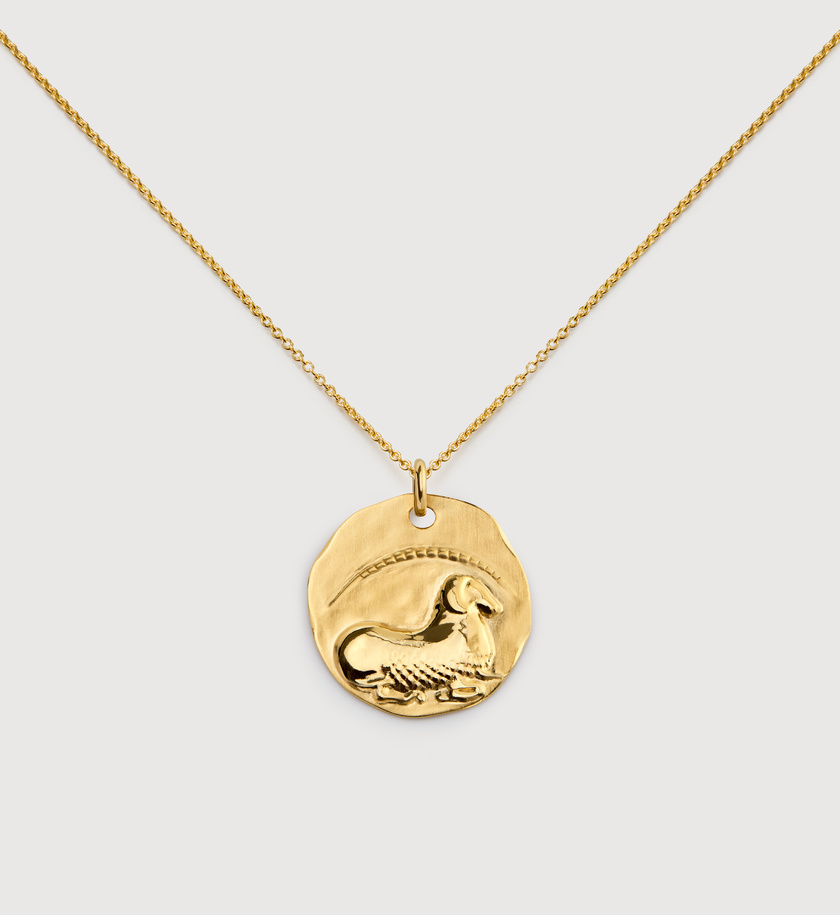 Aries Zodiac Chain Necklace in 18k Gold Vermeil on Sterling Silver ...