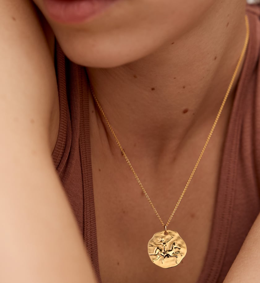Sagittarius Zodiac Chain Necklace in 18k Gold Vermeil on Sterling Silver | Jewellery by Monica ...