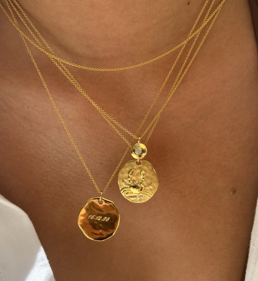 Aquarius Zodiac Chain Necklace in 18k Gold Vermeil on Sterling Silver ...