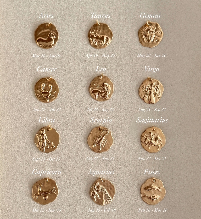 Libra Zodiac Chain Necklace in 18k Gold Vermeil on Sterling Silver ...