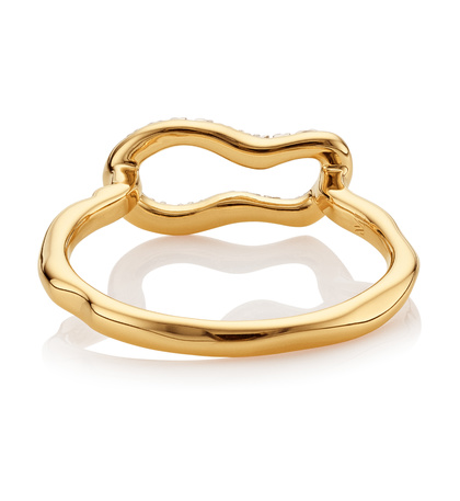 Riva Mini Pod Ring in 18k Gold Vermeil on Sterling Silver and Diamond ...