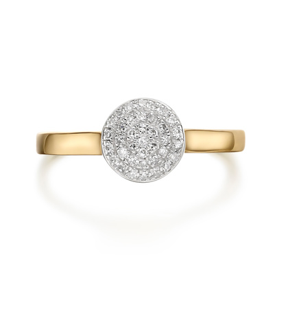 Fiji Button Ring in 18k Gold Vermeil on Sterling Silver and Diamond ...