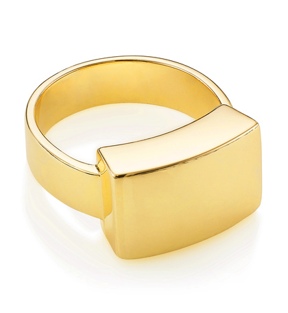 Linear Large Plain Ring in 18ct Gold Vermeil on Sterling Silver ...