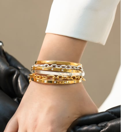 Fiji Gem Diamond Chain Bracelet in 18k Gold Vermeil on Sterling Silver ...