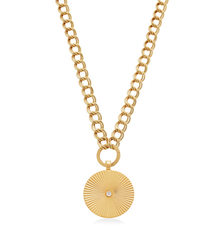 Groove Curb Round Diamond Pendant Necklace | Jewellery Sets | Monica ...