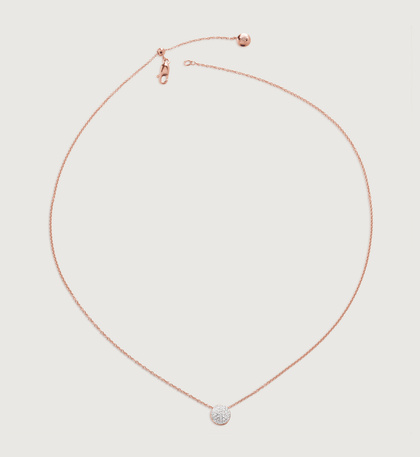 Fiji Button Diamond Necklace Adjustable 43cm/17' in 18k Rose Gold ...