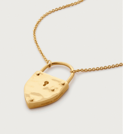 Padlock Fine Chain Necklace 41-46cm/16-18' in 18k Gold Vermeil on ...