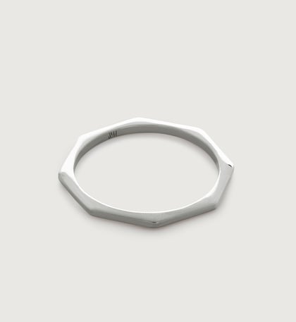 Octagon Stacking Ring in Sterling Silver | Jewellery by Monica Vinader