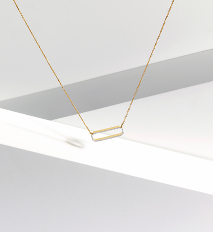 Naida Rectangle Open Necklace in 18k Gold Vermeil on Sterling Silver ...