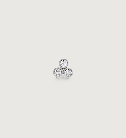Diamond Cluster Single Labret Piercing Earring in 14k Solid White Gold ...