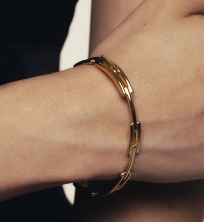 Signature Link Slim Bangle in 18k Gold Vermeil on Sterling Silver ...