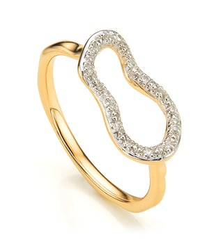 Riva Mini Pod Ring in 18k Gold Vermeil on Sterling Silver and Diamond ...