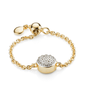 Fiji Mini Button Adjustable Friendship Diamond Ring in 18ct Gold ...