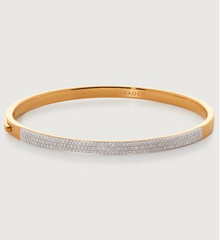 Diamond Pave Essential Bangle in 18k Gold Vermeil on Sterling Silver ...