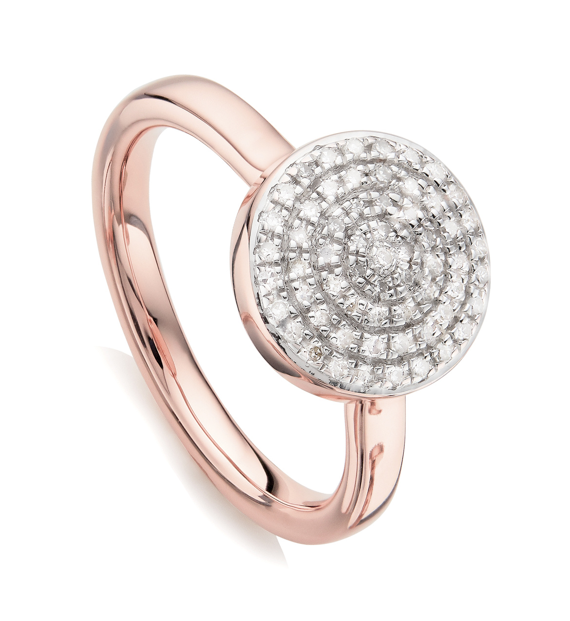 Fiji Large Button Stacking Ring in 18k Rose Gold Vermeil On Sterling ...