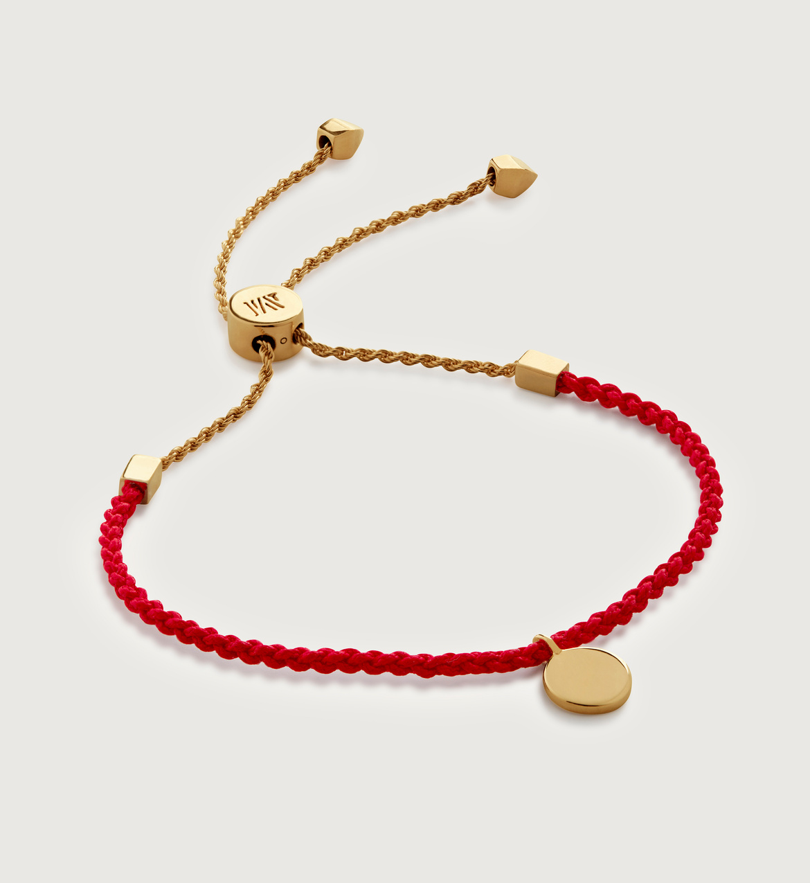 Linear Disc Friendship Bracelet in 18k Gold Vermeil on Sterling Silver ...