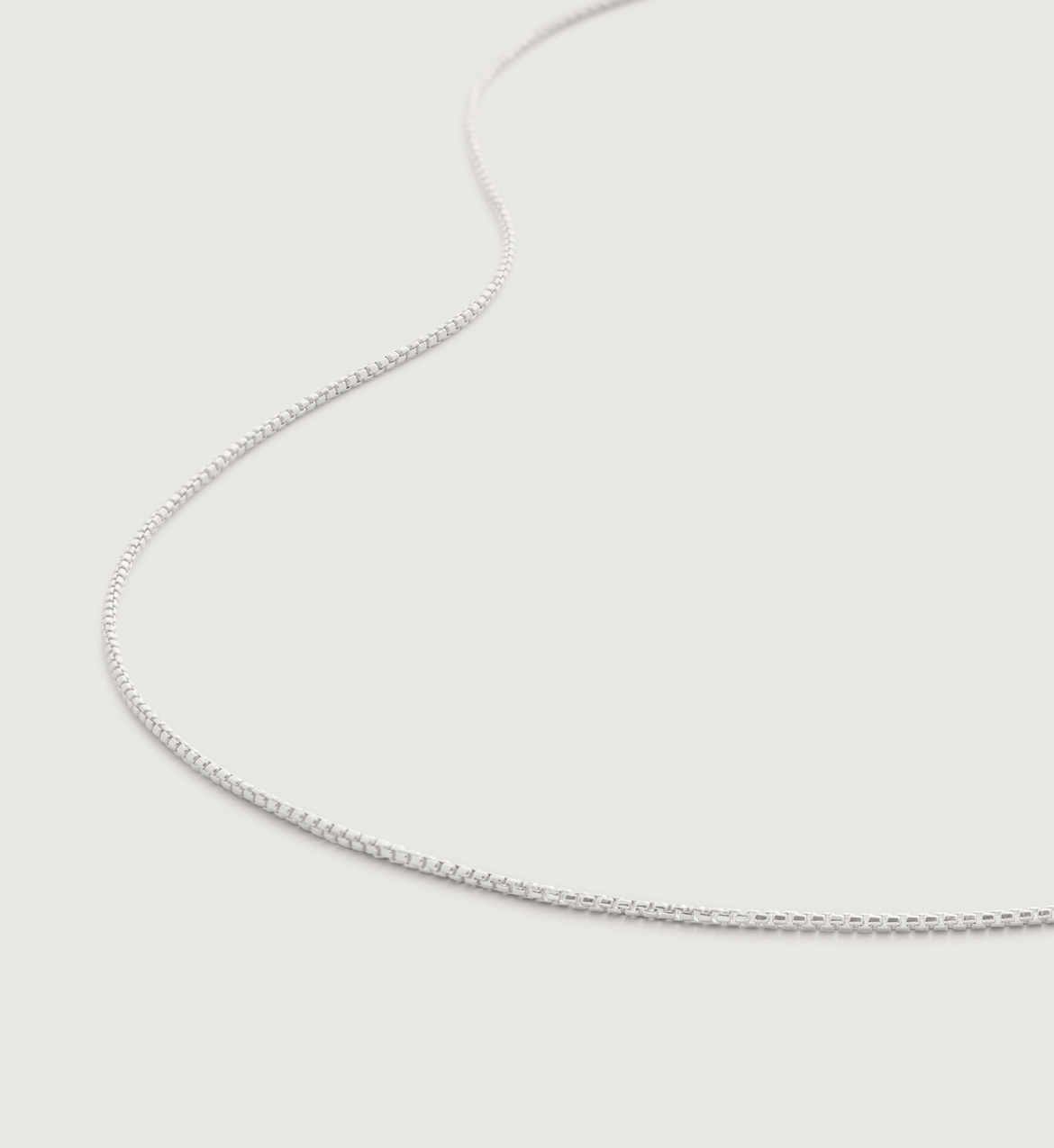 Fine Oval Box Chain Necklace adjustable 46cm/18' in Sterling Silver ...