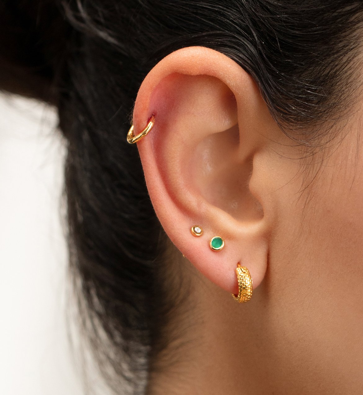 Infinity Single Mini Huggie Earring 8mm in 14k Solid Gold | Jewellery ...