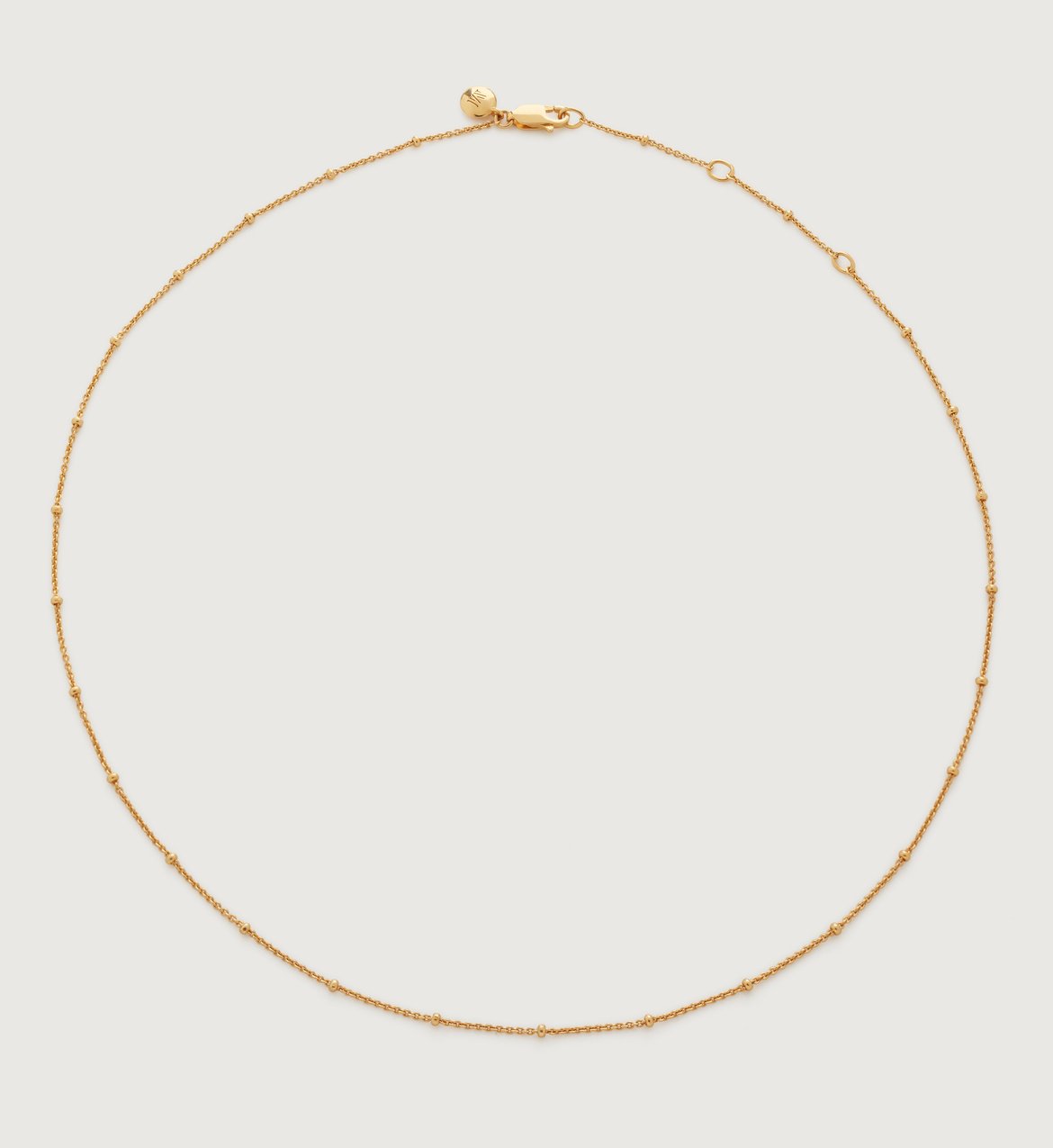 Fine Beaded Chain Necklace Adjustable 41-46cm/16-18' in 18k Gold ...