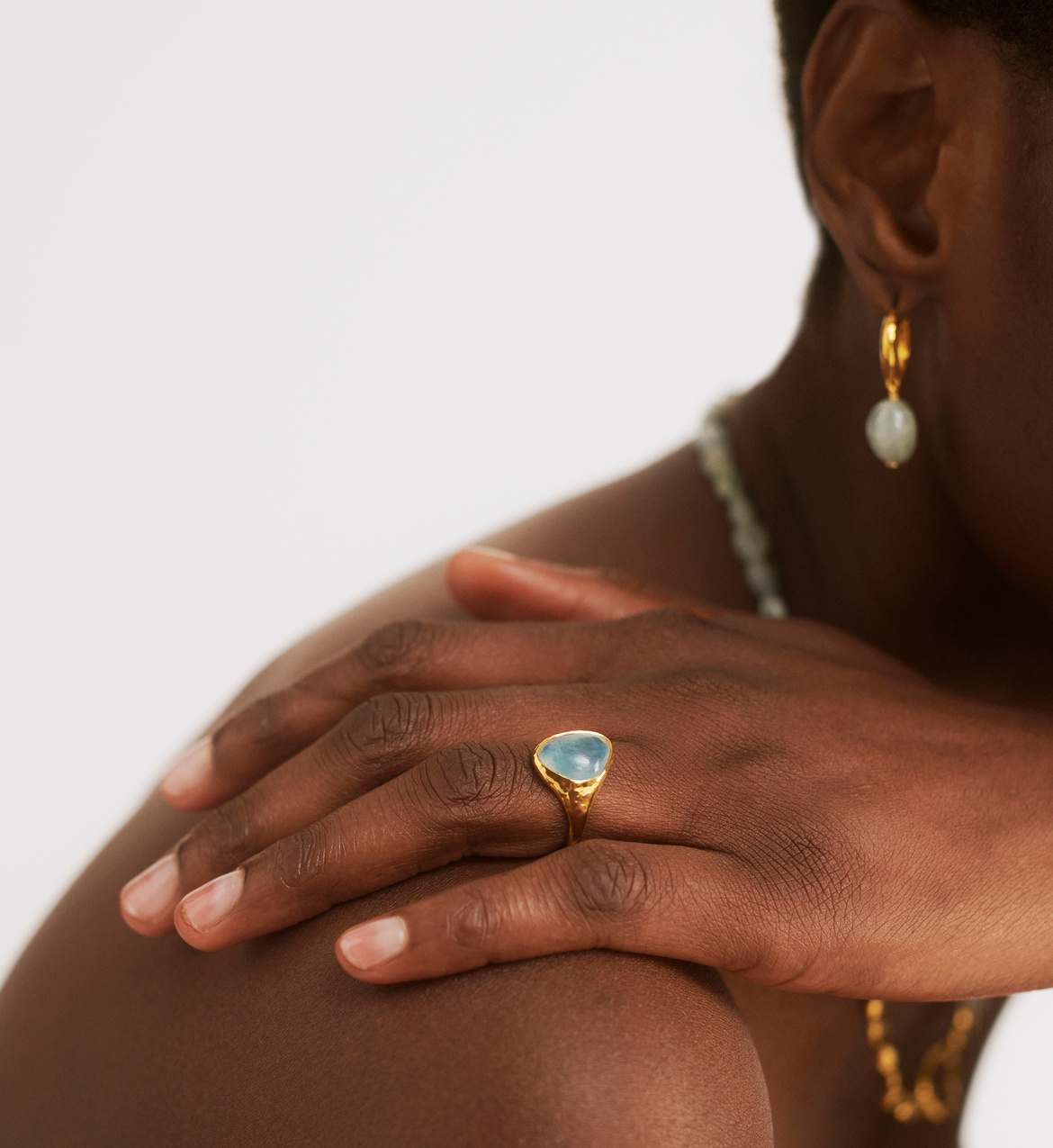 Rio Gemstone Ring in 18k Gold Vermeil on Sterling Silver and Aquamarine ...