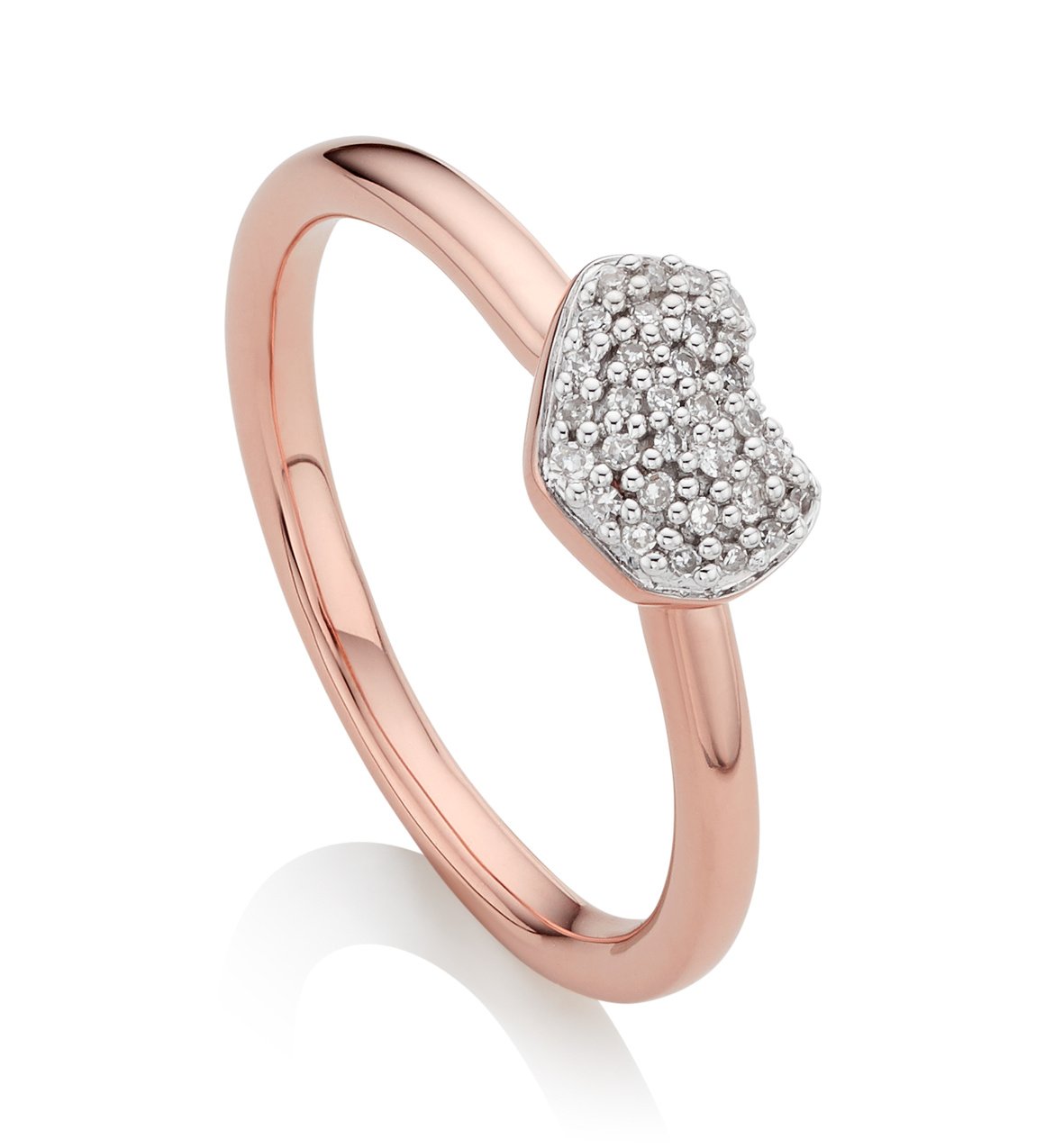 Nura Mini Heart Ring in 18k Rose Gold Vermeil On Sterling Silver and ...