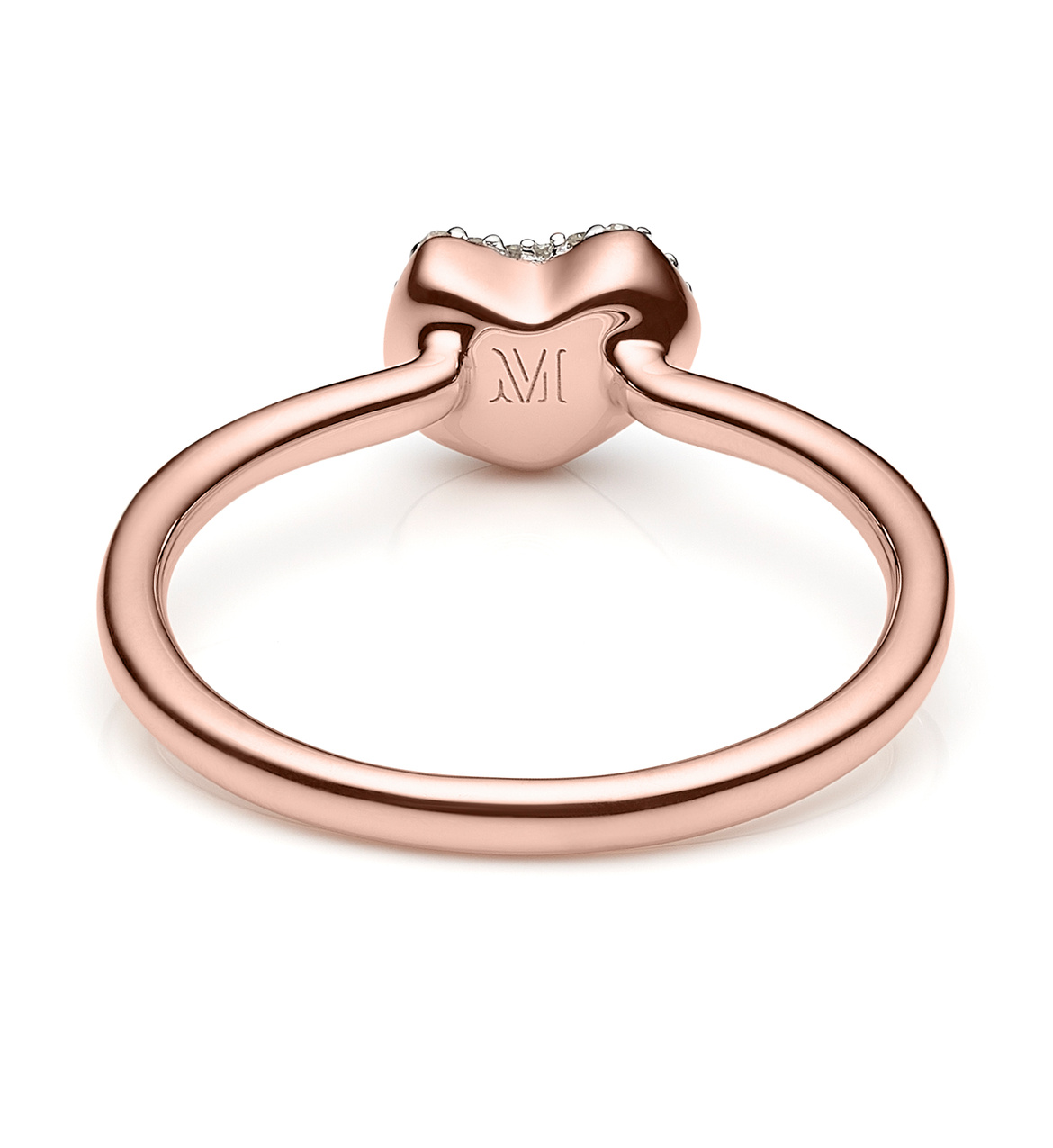 Nura Mini Heart Ring in 18k Rose Gold Vermeil On Sterling Silver and ...
