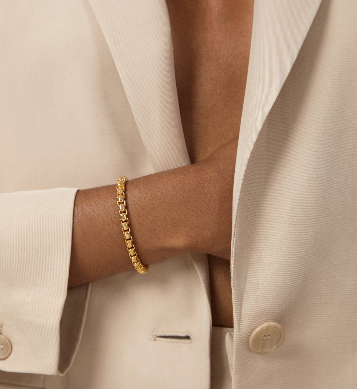 Bold Box Chain Bracelet in 18k Gold Vermeil on Sterling Silver | Jewellery by Monica Vinader