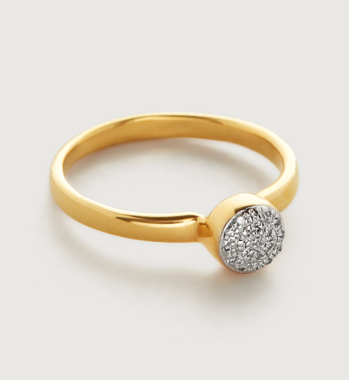 Fiji Mini Button Stacking Ring in 18k Gold Vermeil on Sterling Silver ...