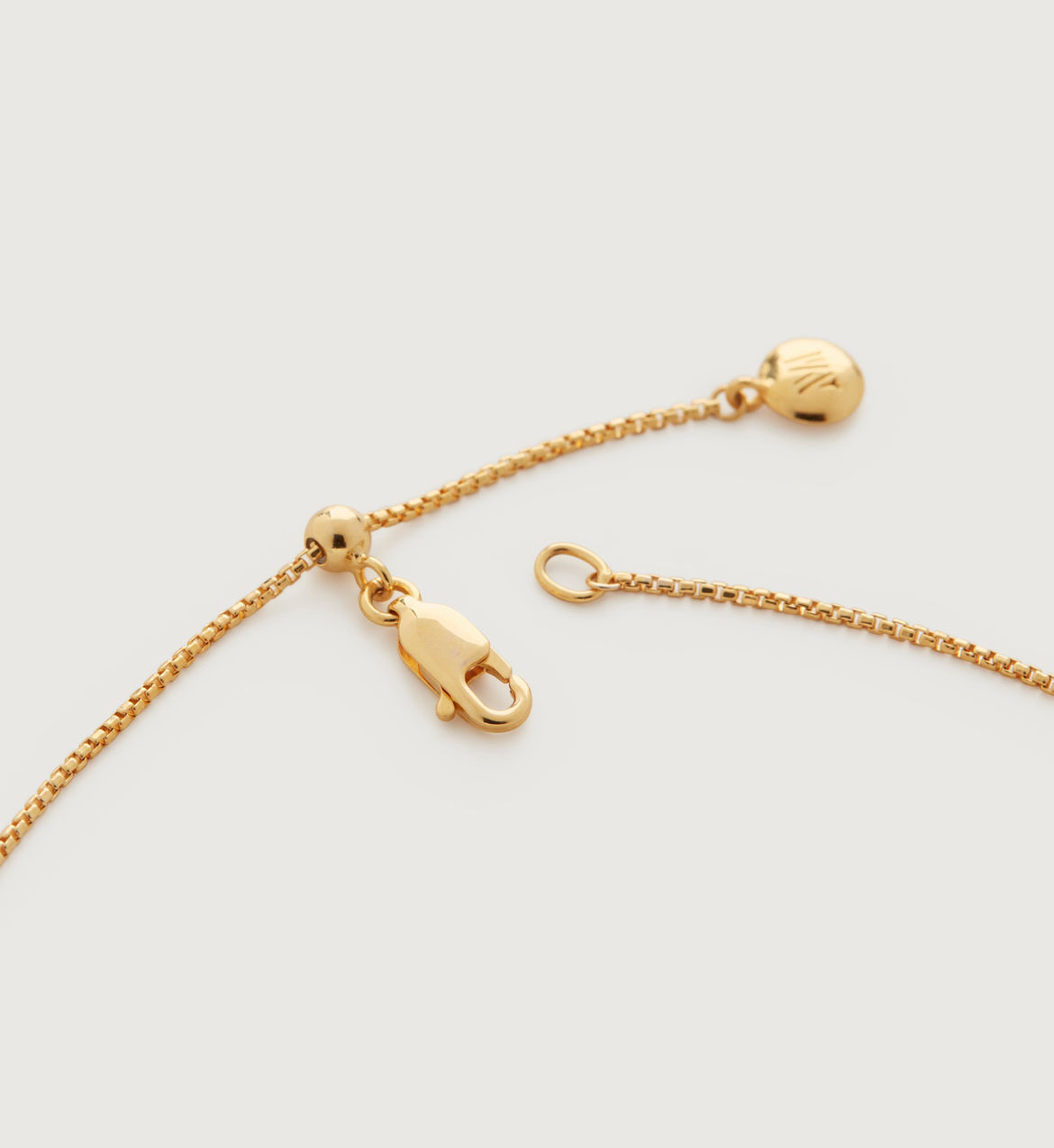 Fine Oval Box Chain Necklace adjustable 46cm/18' in 18k Gold Vermeil on ...