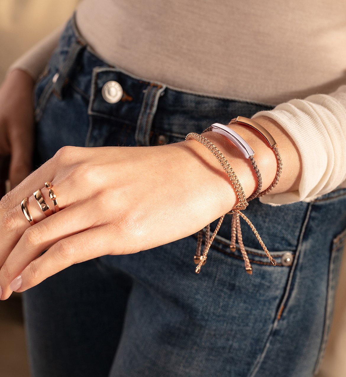 Linear Friendship Bracelet in Sterling Silver - Mink | Jewellery by ...