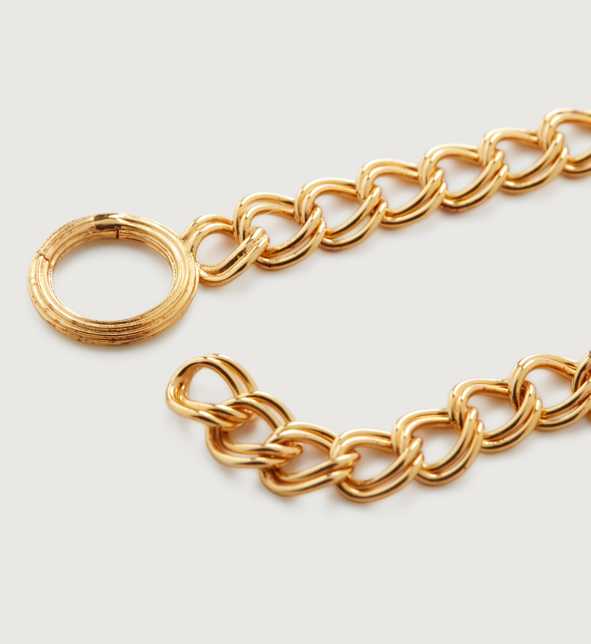 Groove Curb Chain Necklace 48cm/19' in 18k Gold Vermeil on Sterling ...