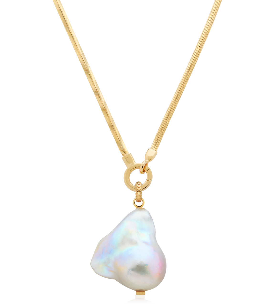 Large Baroque Pearl Snake Chain Necklace | Jewellery Sets | Monica Vinader